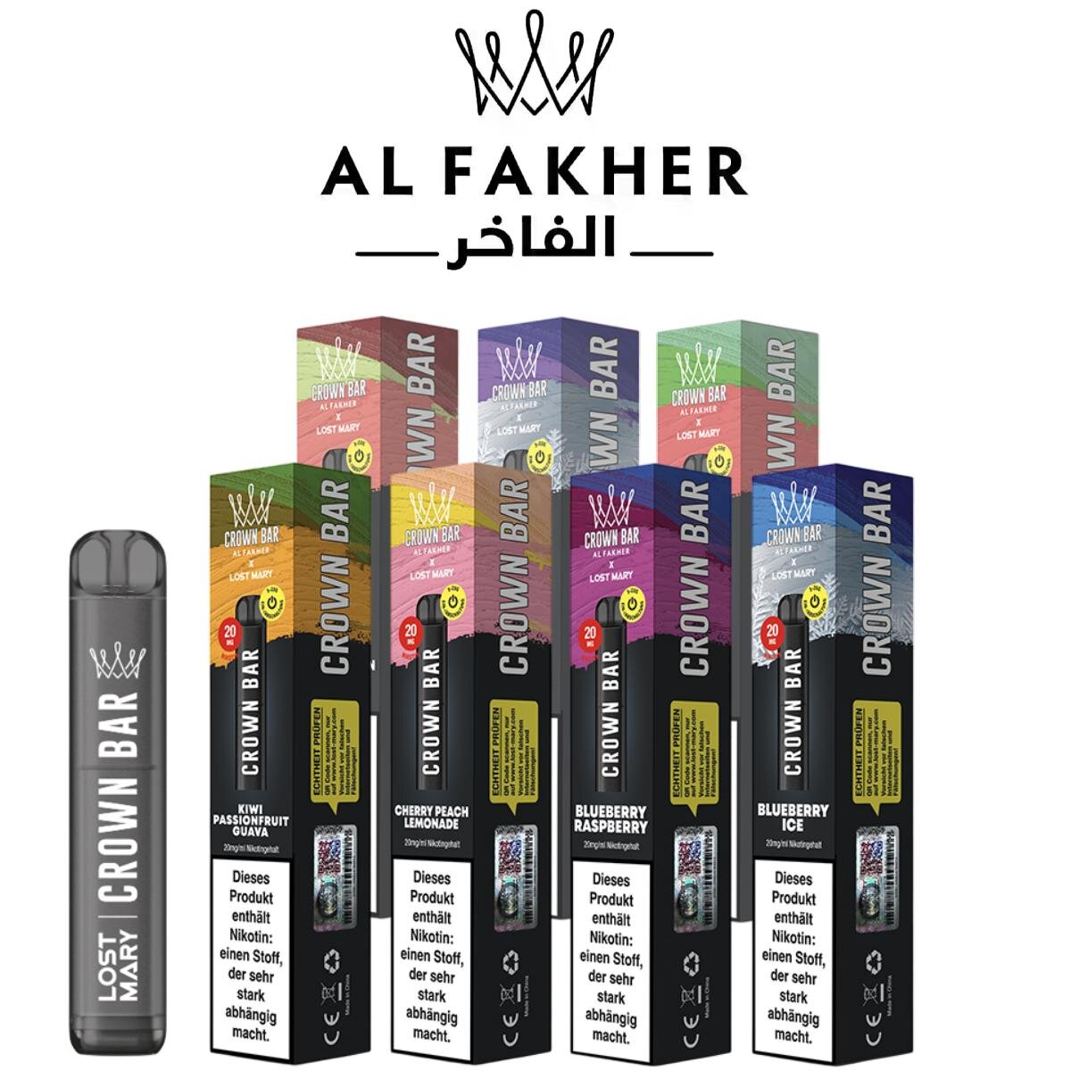 Crown Bar E-Shisha in allen Sorten | Besteller online kaufen!, 3,50