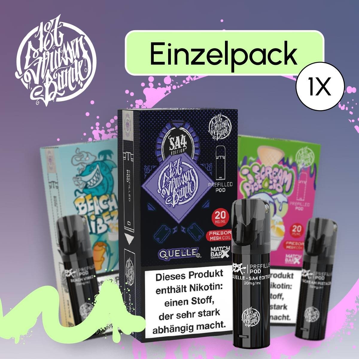 187 Vape Pod Alle Sorten 20mg NicSalt | Online bestellen!, 3,00